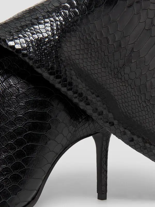 Schutz Mary Up 80mm Snake-embossed Leather Boots