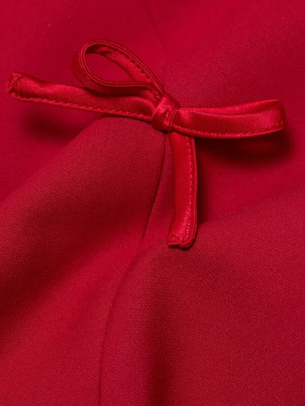 Cinq À Sept Elea Bow Slit Gown - Cherry Rose