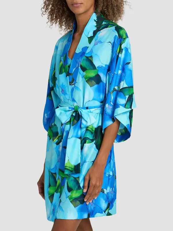 Natori Isla Floral Charmeuse Wrap