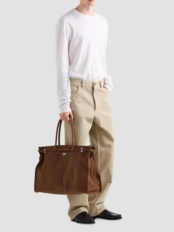 Prada Bonnie Nubuck Leather Tote Bag