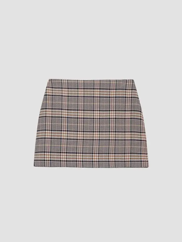 ANINE BING Tierra Check Mini Skirt