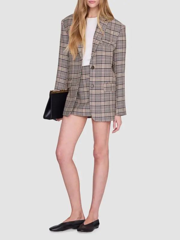 ANINE BING Tierra Check Mini Skirt