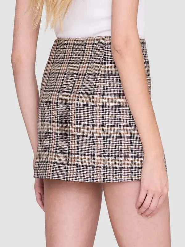 ANINE BING Tierra Check Mini Skirt