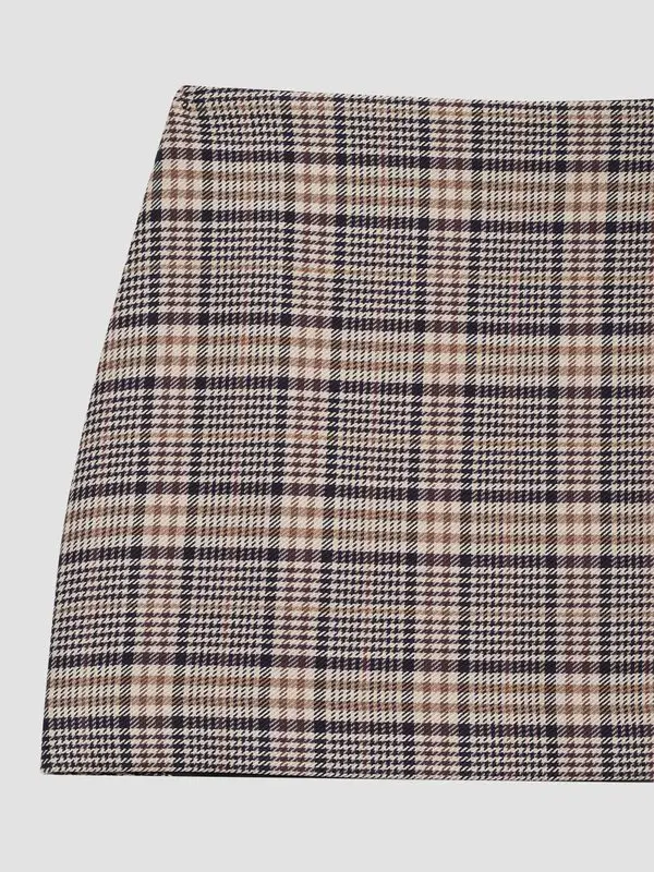 ANINE BING Tierra Check Mini Skirt