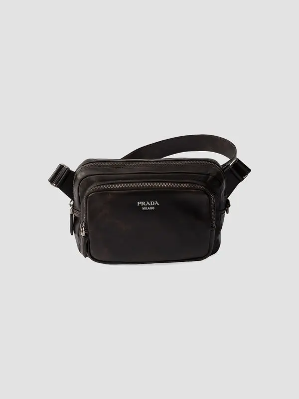 Prada Distressed Nappa Leather Shoulder Bag