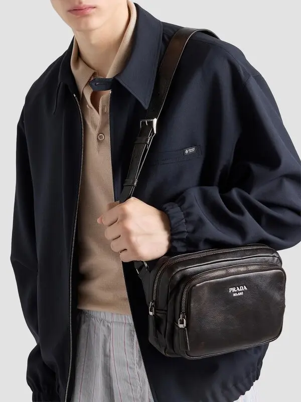 Prada Distressed Nappa Leather Shoulder Bag