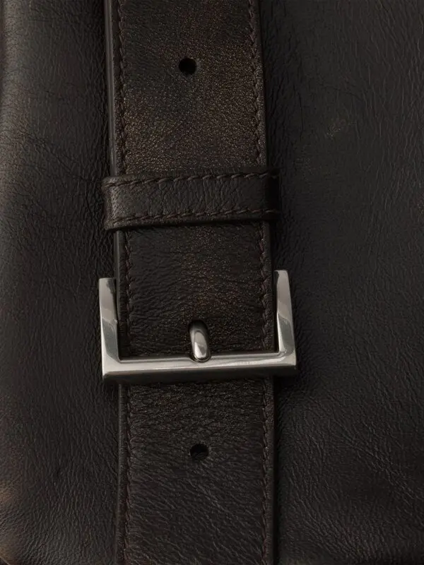 Prada Distressed Nappa Leather Shoulder Bag - Brown