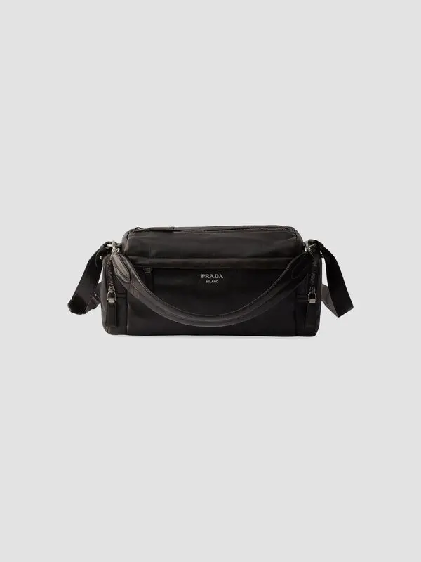 Prada Distressed Nappa Leather Shoulder Bag - Brown