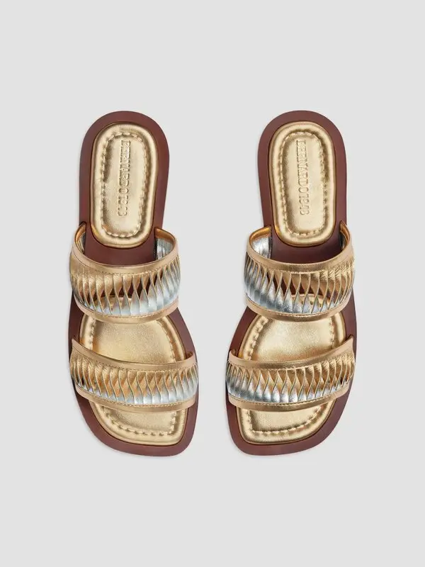 Bernardo Andorra Flat Sandals - Gold
