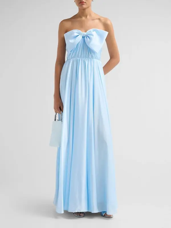 AS IT MAY Lunette Bow-detail Strapless Gown