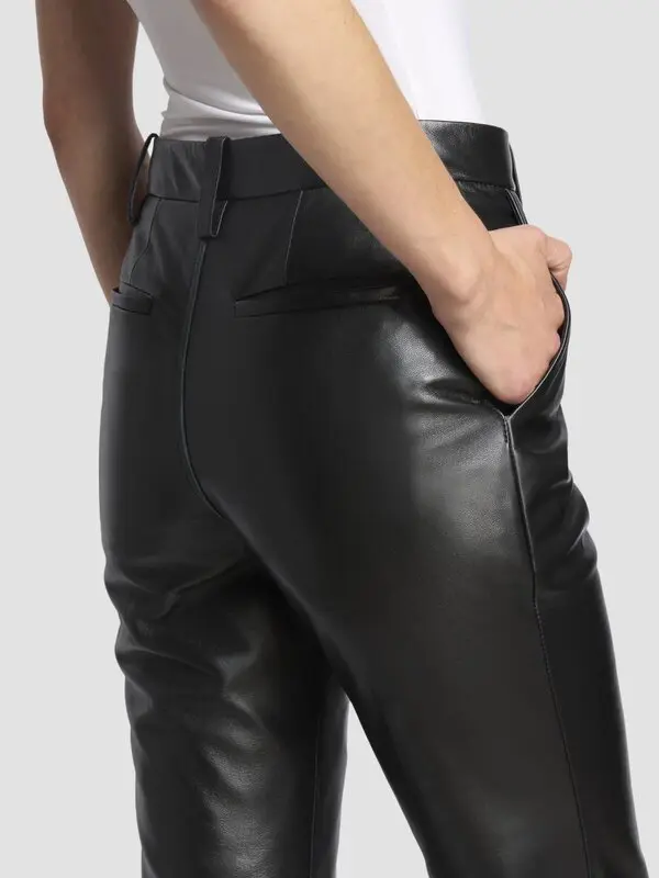 Victoria Beckham Leather Cropped Flare Pants