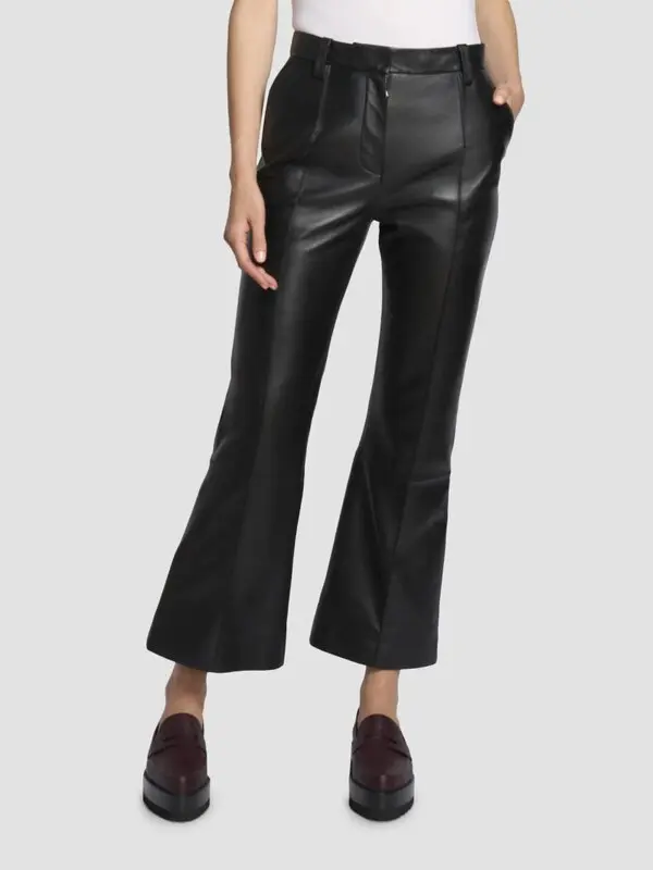 Victoria Beckham Leather Cropped Flare Pants