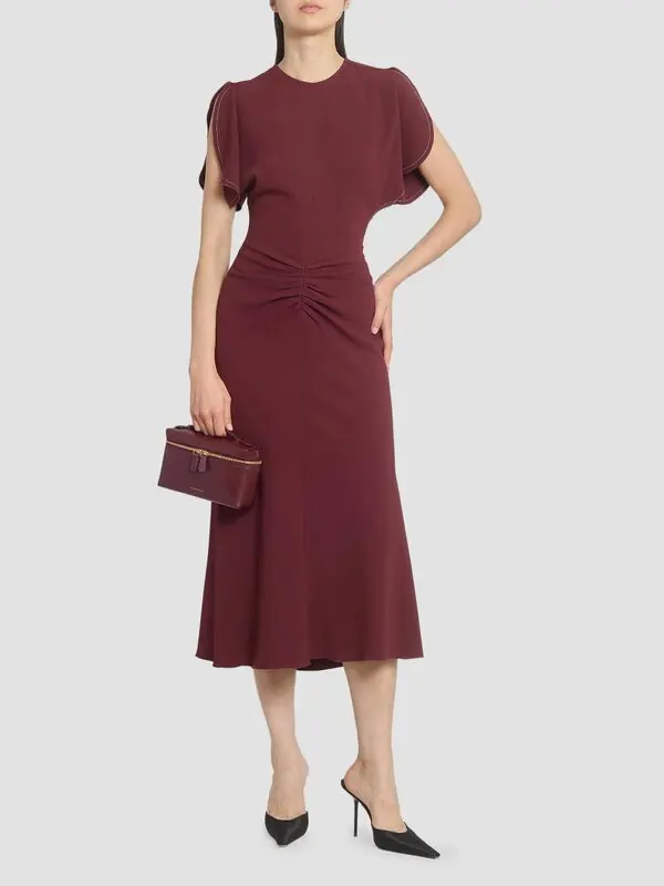 Victoria Beckham Gathered Stretch Midi-dress