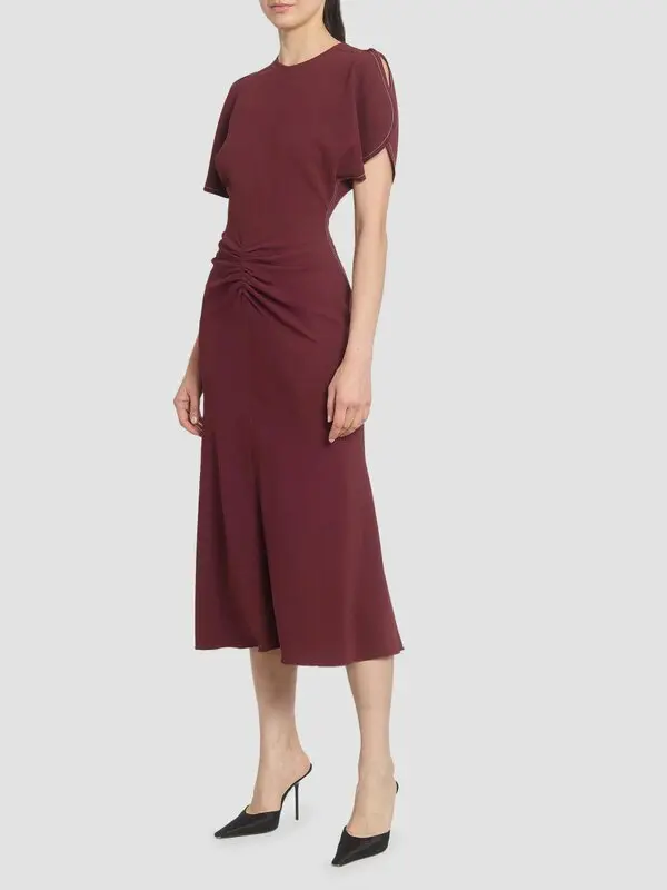 Victoria Beckham Gathered Stretch Midi-dress