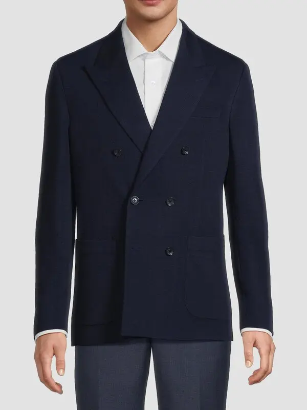 SAKS FIFTH AVENUE Double-breasted Wool Blazer