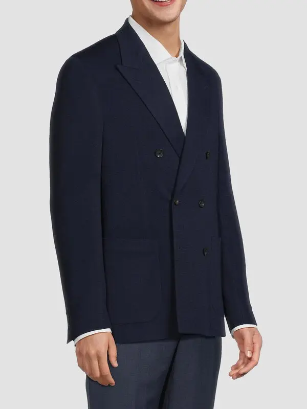 SAKS FIFTH AVENUE Double-breasted Wool Blazer