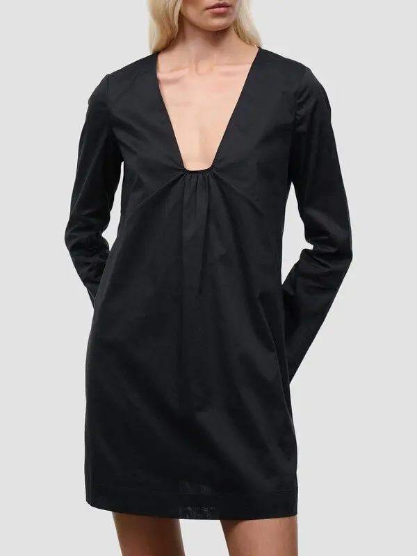 Staud Vivi Gathered Cotton Minidress