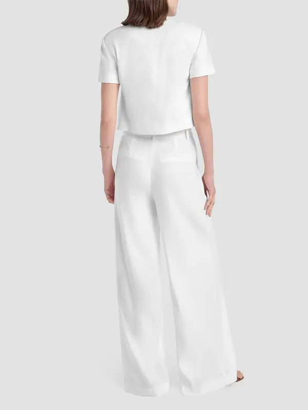 FAVORITE DAUGHTER The Miranda Pleated Linen-blend Wide-leg Pants