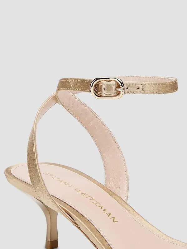 STUART WEITZMAN Kellie 50mm Satin Sandals - Sandstone