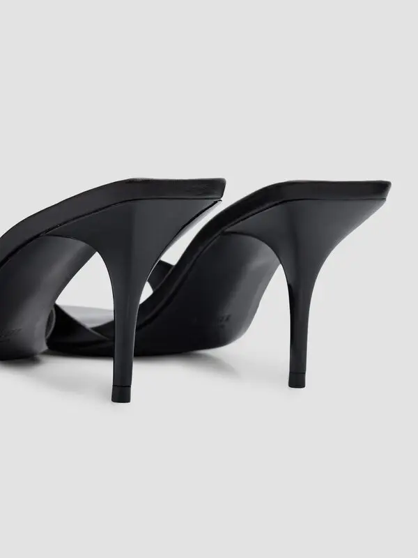 Schutz Elodie 75mm Leather Slip-on Sandals - Black