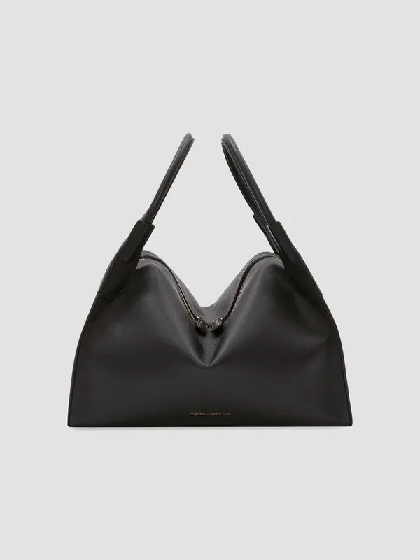 Victoria Beckham Plie Leather Top Handle Bag - Black