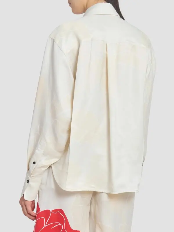 Victoria Beckham Floral Satin Button-front Shirt