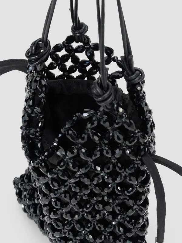 Staud Karla Crystal-beaded Shoulder Bag - Black