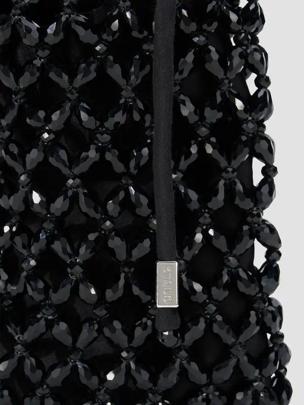 Staud Karla Crystal-beaded Shoulder Bag - Black