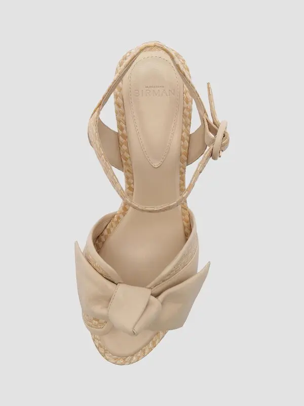 ALEXANDRE BIRMAN Maxi Clarita Flare 120mm Raffia & Leather Platform Sandals