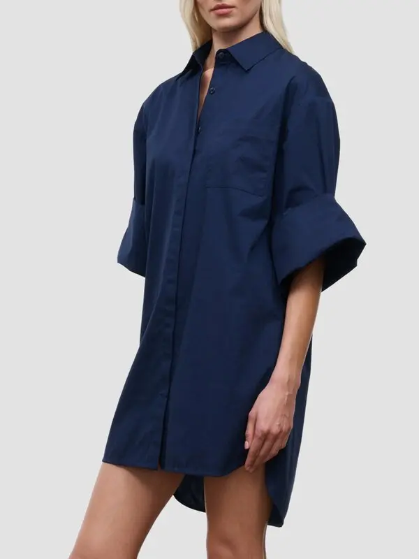 Staud Nico Stretch Cotton Shirtdress