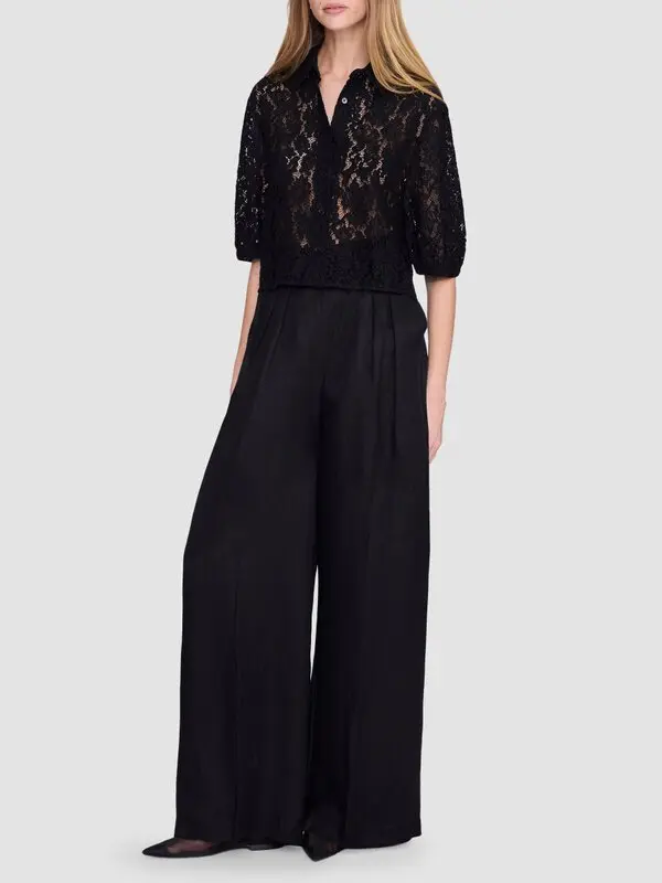 ANINE BING Shayna Lace Boxy Top