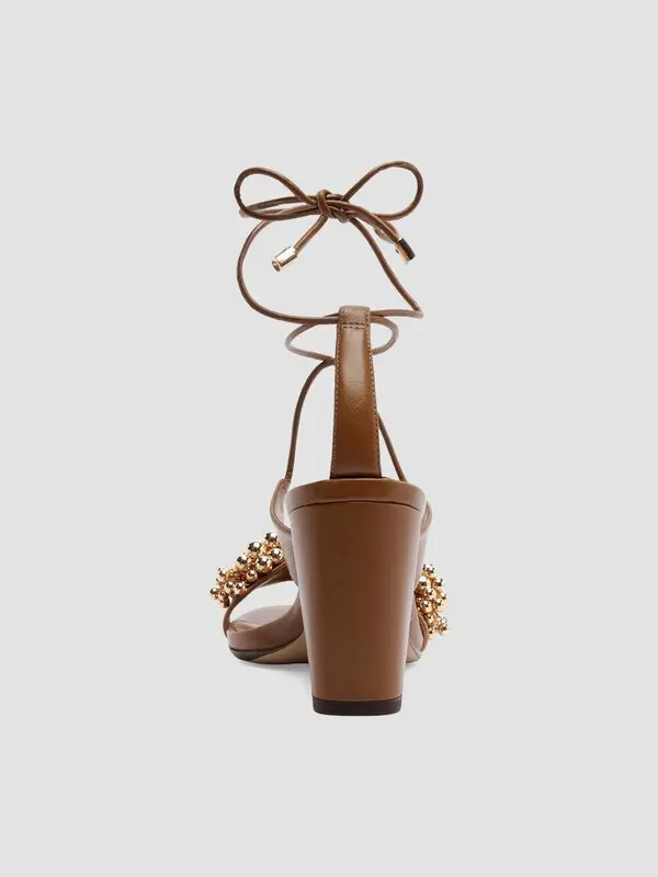 ALEXANDRE BIRMAN Gia 75mm Bubble-embellished Leather Sandals