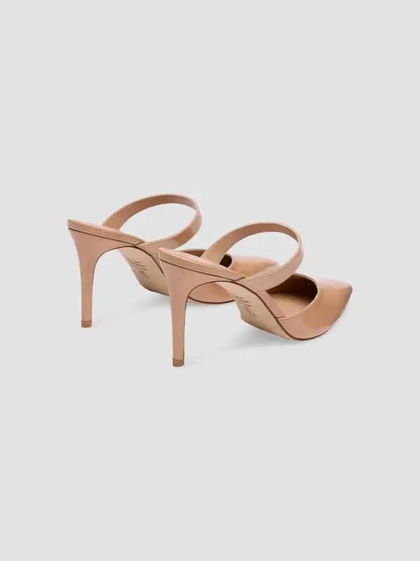 STUART WEITZMAN Power 85mm Patent Leather Stiletto Mules - Adobe