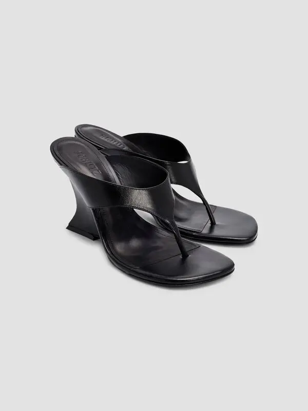 Schutz Maya 90mm Leather Sandals - Black