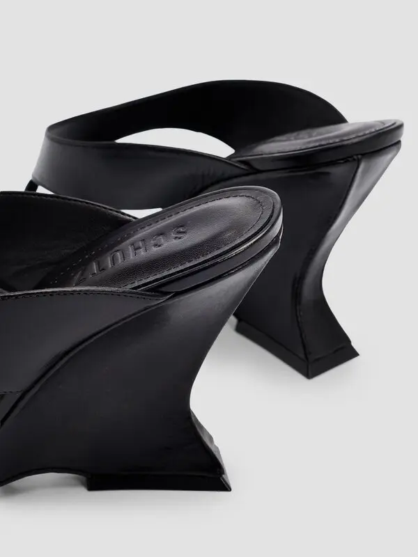 Schutz Maya 90mm Leather Sandals - Black