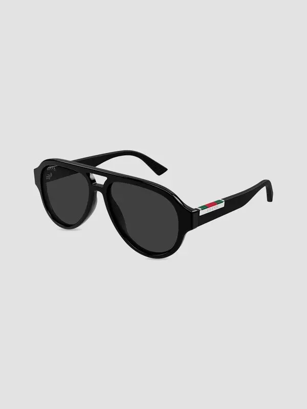 Gucci Subtle Web Sporty 55mm Pilot Sunglasses