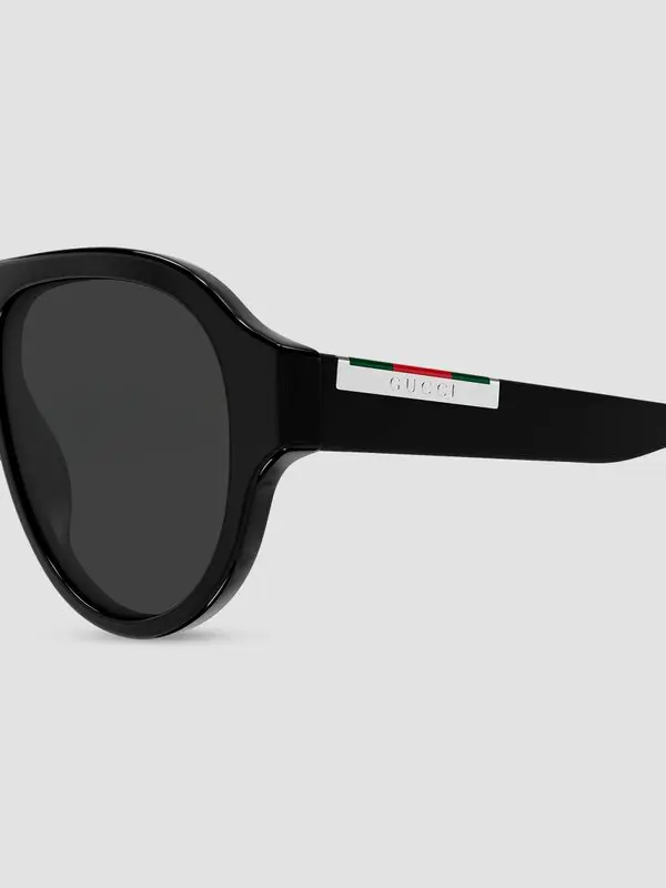 Gucci Subtle Web Sporty 55mm Pilot Sunglasses