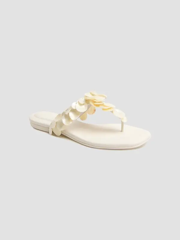 Simkhai Elin Shell-beaded Leather Sandals