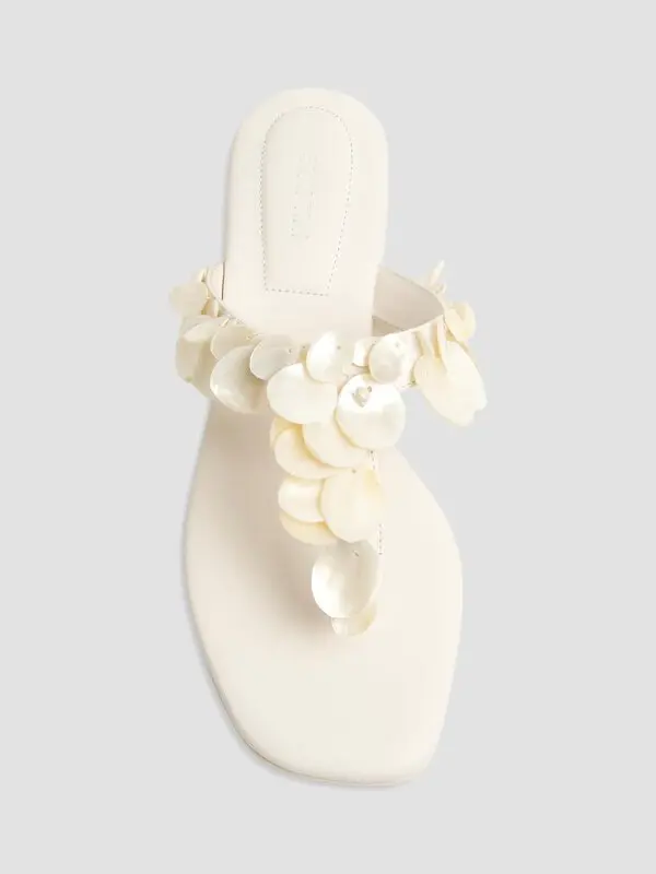 Simkhai Elin Shell-beaded Leather Sandals