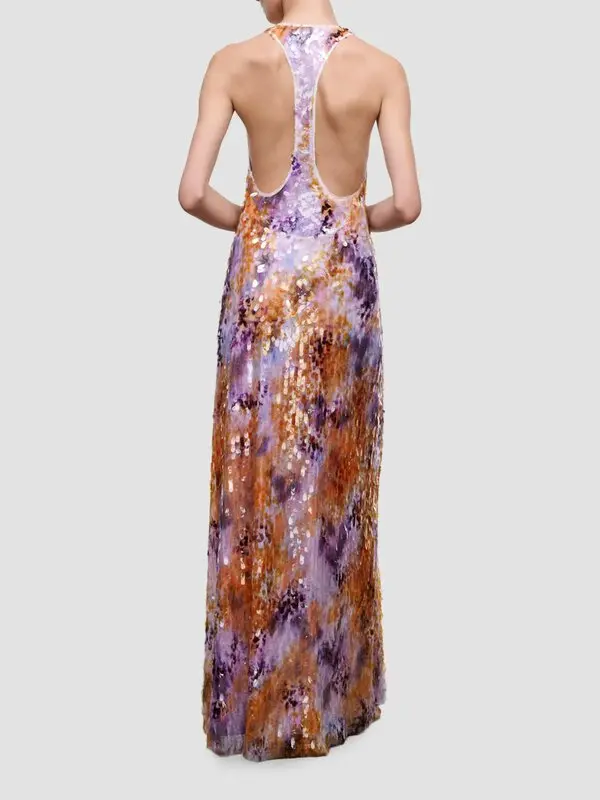 Staud Juanita Sequin Racerback Maxi Dress