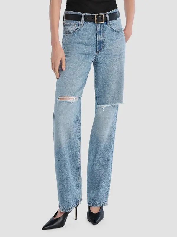 FAVORITE DAUGHTER The Tommy Slashed-knee Low-rise Jeans