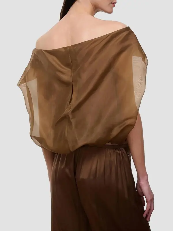 Staud Larissa Silk Off-the-shoulder Top