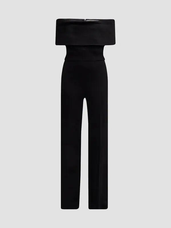 Lela Rose Off-the-shoulder Crêpe Jumpsuit - Black