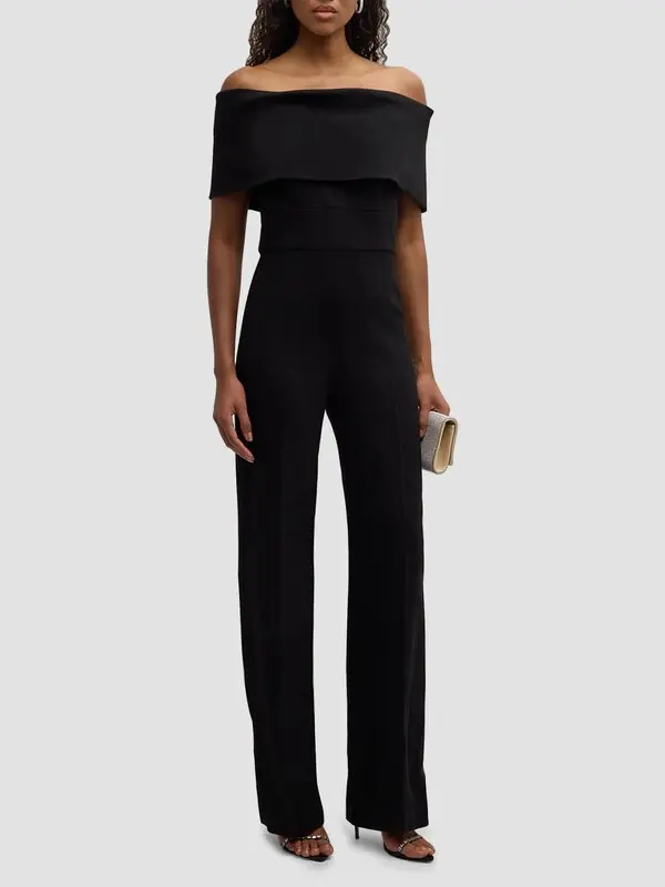 Lela Rose Off-the-shoulder Crêpe Jumpsuit