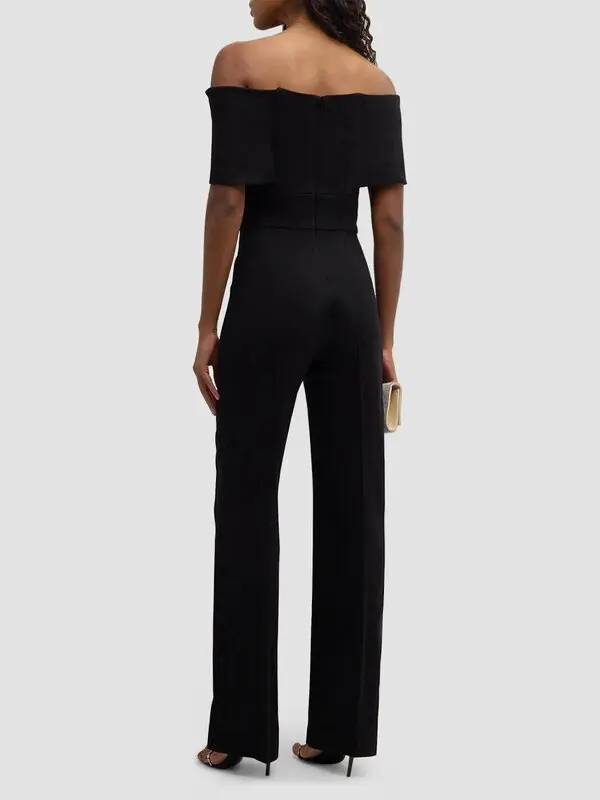 Lela Rose Off-the-shoulder Crêpe Jumpsuit