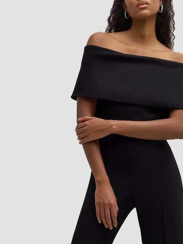 Lela Rose Off-the-shoulder Crêpe Jumpsuit