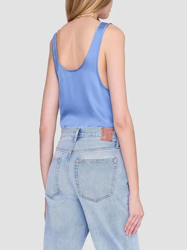 ANINE BING Lea Double-face Silk Charmeuse Tank