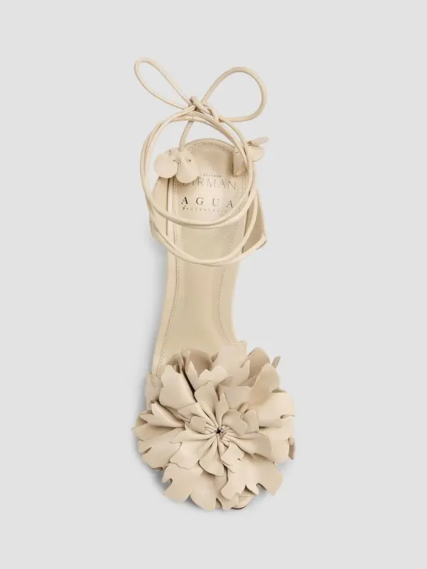 ALEXANDRE BIRMAN Ornela 100mm Flower-appliqué Leather Sandals