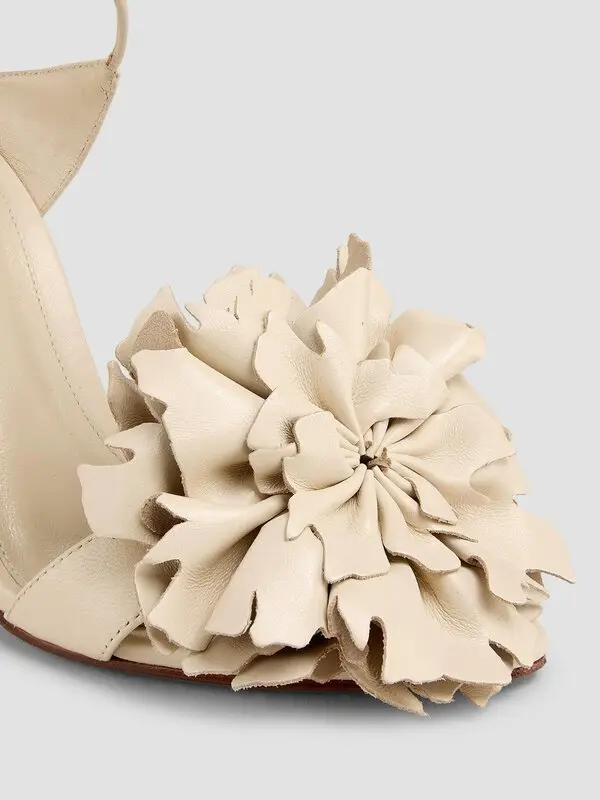 ALEXANDRE BIRMAN Ornela 100mm Flower-appliqué Leather Sandals