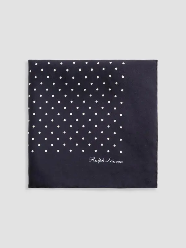 Ralph Lauren Purple Label Polka Dot Silk Pocket Square